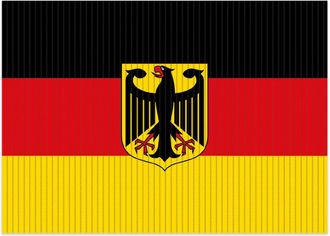 Wallario Duschmatte Antirutschmatte Badmatte Fußmatte Deutsche Flagge mit Wappen, Größe ca. 70 x 50 cm