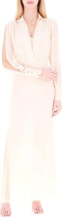 Patrizia Pepe Femme, Robes, Beige, Taille: 38 FR Robe Maxi Col en V