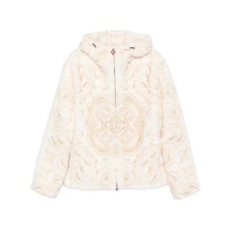 Casablanca Faux Fur Kapuzenjacke - - Jackets - Herren - Wei&szlig; - M