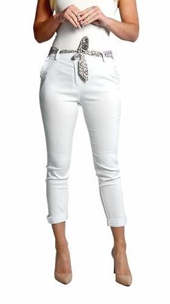 Mississhop Female Pantalon chino stretch classique pour femme, Blanc., M