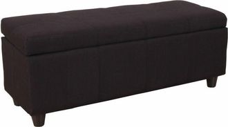 Hhg Neuwertig] Aufbewahrungs-Truhe Kriens, Sitzbank Bank, Stoff/Textil, 45x114x45cm MVG-zertifiziert schwarz
