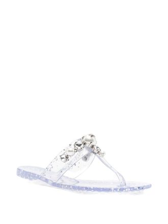 Casadei Embellished Thong Sandal - white