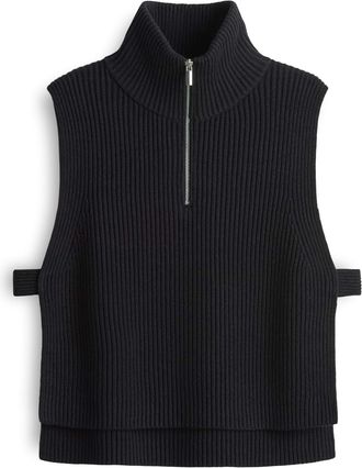 OPUS Damen Poncho/Cape | Strickcape ABIBO Boxy Fit aus Baumwoll Mix black, 0