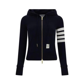 Thom Browne Femme, Sweatshirts et sweats &agrave; capuche, Bleu, Taille: 36 FR Full Zip Sweat &agrave; capuche