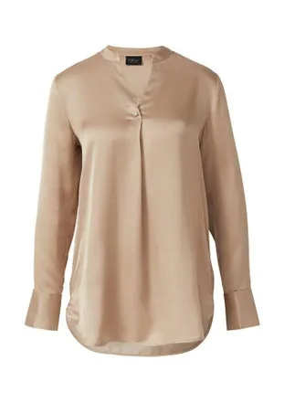 s.Oliver Langarmbluse Bluse Elegante Satin-Bluse mit Manschetten