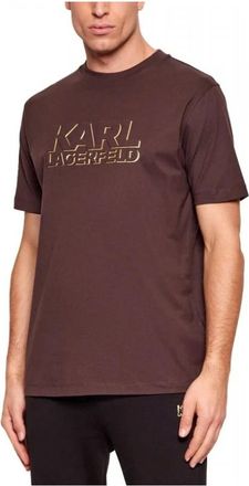 Karl Lagerfeld Homme, Tops, Brun, Taille: XL Small Chest Logo T-Shirt