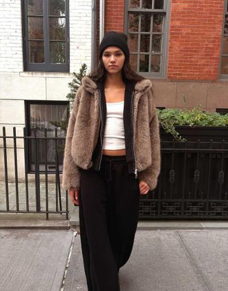 Bershka Veste - Beige-Brown