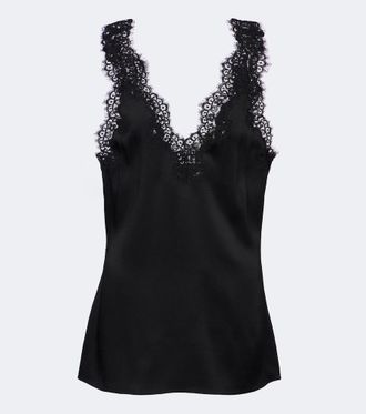 Stella McCartney Caraco en satin &agrave; dentelle