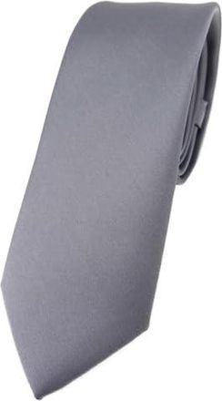 TigerTie Cravate fine unie - Largeur de la cravate : 5,5 cm, argent&eacute;, Taille Unique