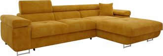 Mirjan24 Ecksofa Torezio Mini mit Bettkasten, Einstellbare Kopfstützen, Bequeme Polsterung, Eckcouch mit Schlaffunktion für Wohnzimmer L-Form Couch mit Bettfun