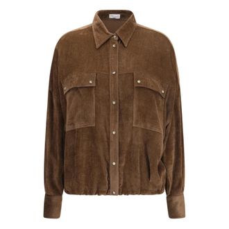 Brunello Cucinelli Corduroy-Hemd - - Jackets - Damen - Braun - L