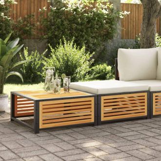 vidaXL Table de jardin avec tabouret bois dacacia massif - Vidaxl