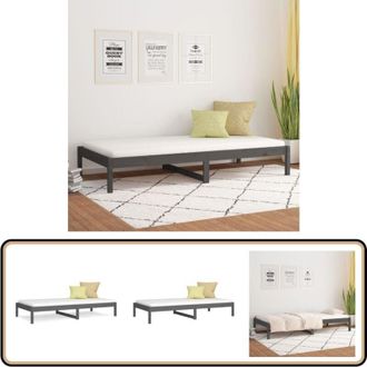 vidaXL Vidaxl - Lit de jour sans matelas gris 90x190 cm bois de pin massif - Lit De Jour - Canapé-lit - Lit Simple - Lit En Bois - Lit Design