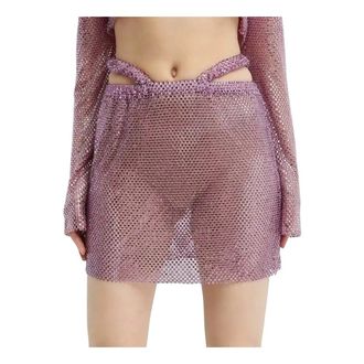 Santa Brands Femme, Jupes, Rose, Taille: 36/38 FR Mini-jupe Imitation Lingerie
