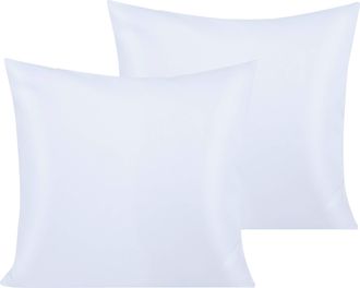 NTBAY 500 Fadenzahl ägyptischer Baumwolle Kissenbezug, 2er Set 40x40 cm Kopfkissenbezug, Superweicher Premium und Gemütlich Kissenhülle, Weiß