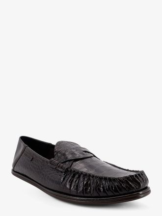 Tom Ford Mens Loafers Crocodile-Print Leather Brown