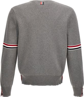 Thom Browne Striped Sleeve Sweater - Grey