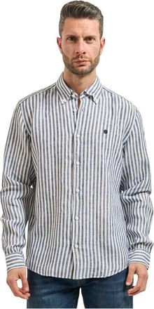 HUGO BOSS Homme, Chemises, Bleu, Taille: 2XL Chemise regular fit en lin ray&eacute;