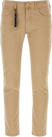 Incotex Homme, Pantalons, Beige, Taille: W42 Pantalon en coton stretch