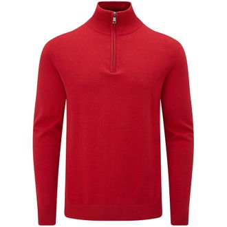 Charles Wilson Baumwollpullover mit Rei&szlig;verschluss f&uuml;r Herren (XXL, Red (0524))