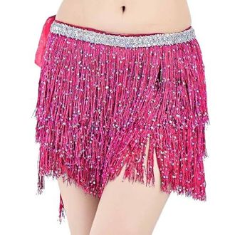 Generic Costume de f&ecirc;te boh&egrave;me 2026 avec franges &agrave; paillettes pour danse du ventre et jupe de hanche pour performance et port, RD2., Taille unique