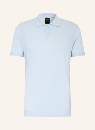 HUGO BOSS Strick-Poloshirt Momentum Lite Regular Fit blau