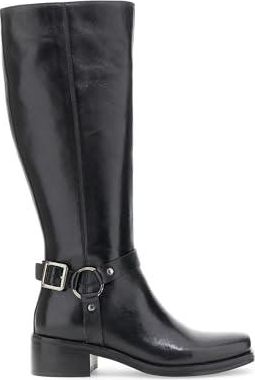 Caf&egrave;noir Bottes En Cuir Avec &Eacute;perons, Pour Femme, Couleur Noir, Taille 39