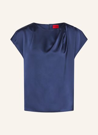 HUGO BOSS Hugo Blusentop Cimya Aus Satin blau