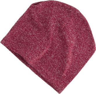 Ulla Popken Damen, Beanie, meliert, innen weich angeraut Strickmütze, Karminrot, Einheitsgröße