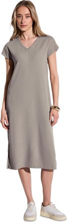 Street One Damen A144444 Kleid mit Rippstruktur, Vintage Stone, 34