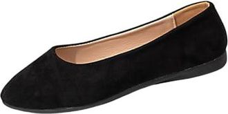 Generic Ballerines plates &agrave; bout pointu pour femme - Couleur unie - &Eacute;l&eacute;gantes - L&eacute;g&egrave;res - Antid&eacute;rapantes - Confortables - Pour le travail et les loisirs, Noir