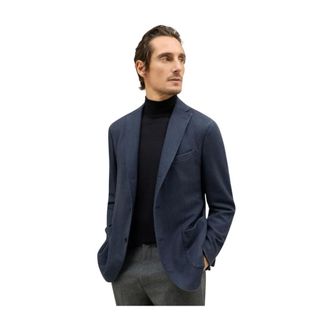 Boglioli Homme, Vestes, Bleu, Taille: 2XL Veste K Garment Dyed Cashmere Micro-Structure