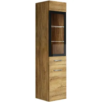Badplaats Badplaats - Badezimmer Schrank Rio 131 cm Braun Eiche - Regal Schrank Hochsc