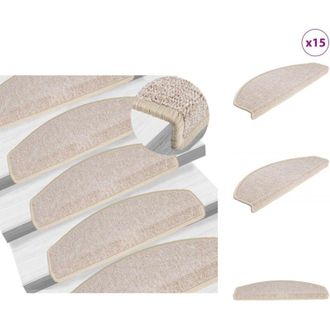 vidaXL 15 Stk. Treppenmatten Taupe 65 x 24 x 4 cm - Treppenmatten - Treppenl&auml;ufer - Trittschutz - Rutschfeste Matte - Teppich F&uuml;r Treppen