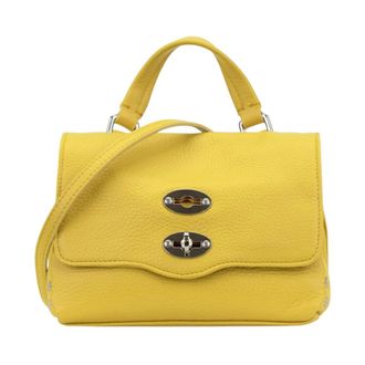 Zanellato Leder Damen Schultertasche mit Metall Details - - Bags - Damen - Gelb - ONE SIZE