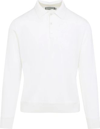 Canali Homme, Tops, Blanc, Taille: 2XL T-shirt de luxe en laine-soie-cachemire