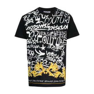 Versace Jeans Couture Homme, Tops, Noir, Taille: S T-shirt en Coton &agrave; Imprim&eacute; Graffiti