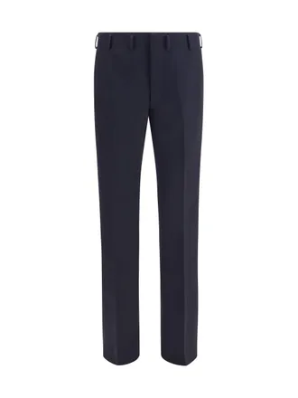 Prada Mens Tailored Trousers Blue Wool Fleece (ovis Aries)