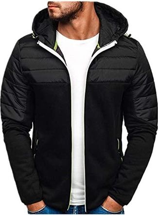 Generic Hommes Vêtements Sweatshirts pour hommes UK Hommes 2025 Tendance Hiver Loisirs Sports Sans Doublure Matelassée Fermeture Éclair Transition Veste Sweat