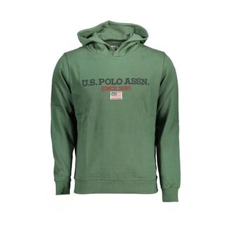 U.S.Polo Association Gr&uuml;ner Baumwoll-Hoodie mit Kontrastlogo - - Sweatshirts & Hoodies - Herren - Gr&uuml;n - 2XL