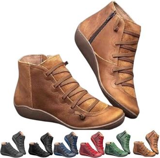 Generic Bottines courtes Chelsea imperm&eacute;ables &agrave; talon carr&eacute; bas pour femme - Antid&eacute;rapantes - Fermeture &eacute;clair lat&eacute;rale - Soutien de la vo&ucirc;te plantaire - Bott