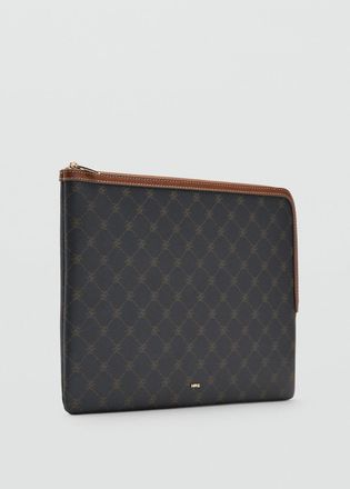 Mango Housse ordinateur portable imprim&eacute; logo marron - Femme - Taille unique - MANGO