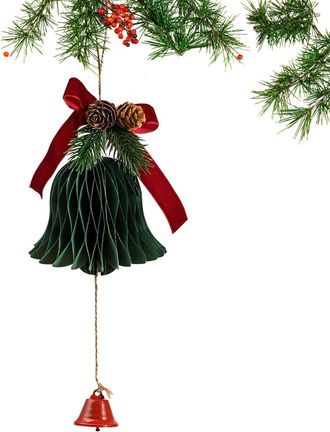 Generic Weihnachtsbaum Glocken - Weihnachtsglocke | Papier Glocken | Weihnachtsglocken | Weihnachts Schellen | Traditioneller Schmuck für Festtage Baum Tür Wa