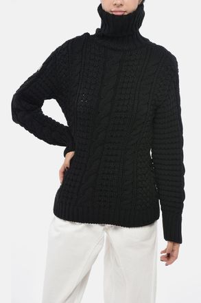 Moncler GENIUS 4 EDWARD ENNINFUL Strickpullover Mit Zopfmuster Und Rollkragen Moncler