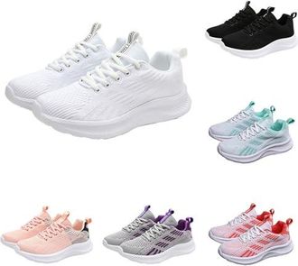 Generic Baskets de course &agrave; pied pour femme - Chaussures de sport l&eacute;g&egrave;res et respirantes en maille - Semelle souple antid&eacute;rapante, blanc, 39.5 EU