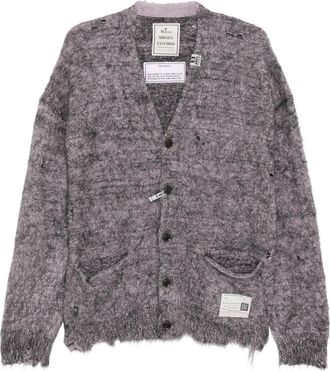Miharayasuhiro Cardigan mit Logo-Patch - Violett
