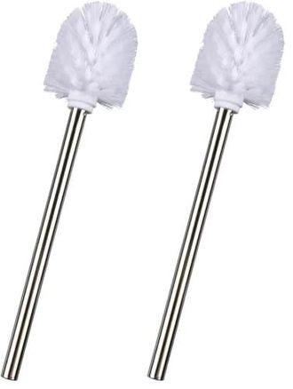 WENKO WC-B&uuml;rste mit Edelstahlstiel Gl&auml;nzend&Oslash; 8 x 35 cm - Ersatz-Toilettenb&uuml;rste, Edelstahl rostfrei, 8 x 35 x 8 cm, Gl&auml;nzend (Packung mit 2)