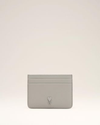 Ami Porte-Cartes Ami De Coeur Orange en Cuir De Vachette Carbone Clair - TU - Unisex