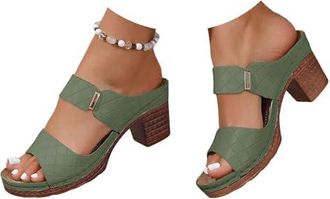 Generic Sandales d&eacute;t&eacute; pour femme 2026, talons hauts &eacute;pais, fleurs avec bouche de poisson, sandales d&eacute;t&eacute; habill&eacute;es d&eacute;contract&eacute;es avec sangle de cheville ajour&eacute;