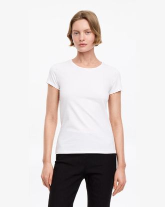 Arket Schmales T-Shirt Mit Fl&uuml;gel&auml;rmeln -Wei&szlig;